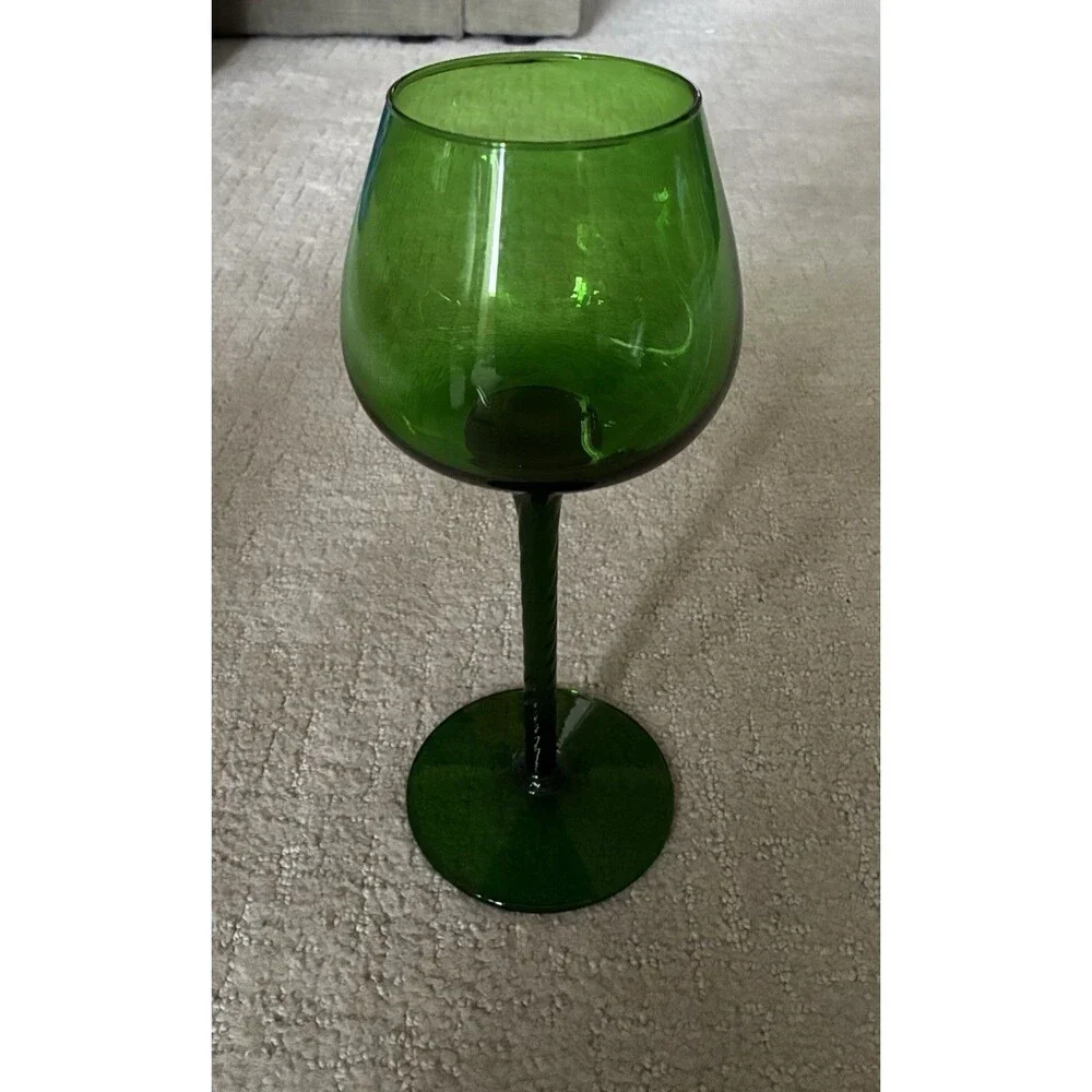 Empoli | Accents | Empoli Vase Lg Wine Goblet Emerald Green Glass ...